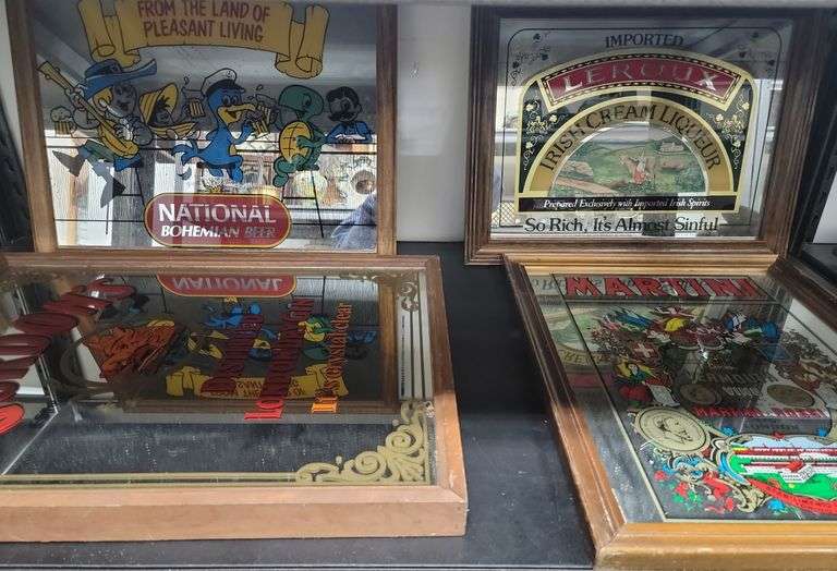 Lot 4 Vintage Bar Advertising Mirrors - Dixon's Auction at Crumpton