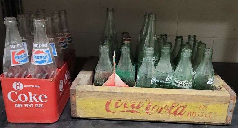 Lot Pepsi & Coke Bottles, Coca Cola Crates Etc - Dixon's Auction at ...