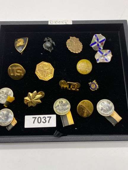 1 Tray Of Vintage Pins - Dixon's Auction at Crumpton