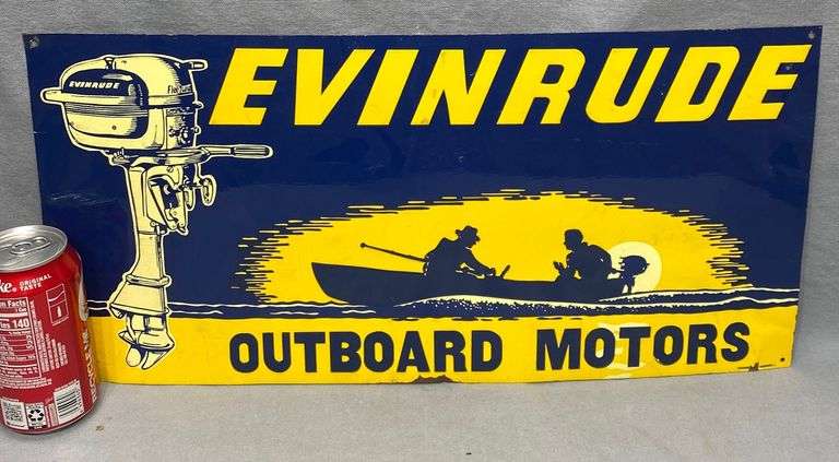 Desperate Sign Co Evinrude Outboard Motors Metal Advertising Sign ...
