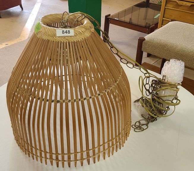 MCM Wicker Hanging Light - Dixon's Auction at Crumpton