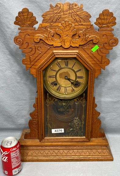 Antique Oak Kitchen Clock - Dixon's Auction at Crumpton