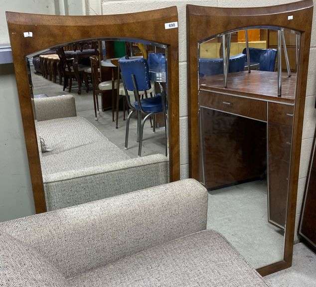 Pair MCM Mirrors And Wall Art - Dixon's Auction at Crumpton