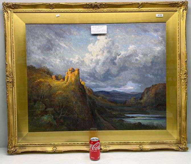 Clara Knight Landscape Painting In Original Giltwood Frame With Losses ...