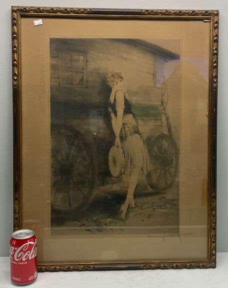 Antique Louis Icart Signed Print - Dixon's Auction at Crumpton