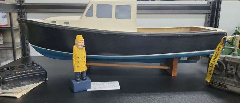 Vintage Rc Boat + Captain Figure` - Dixon's Auction at Crumpton