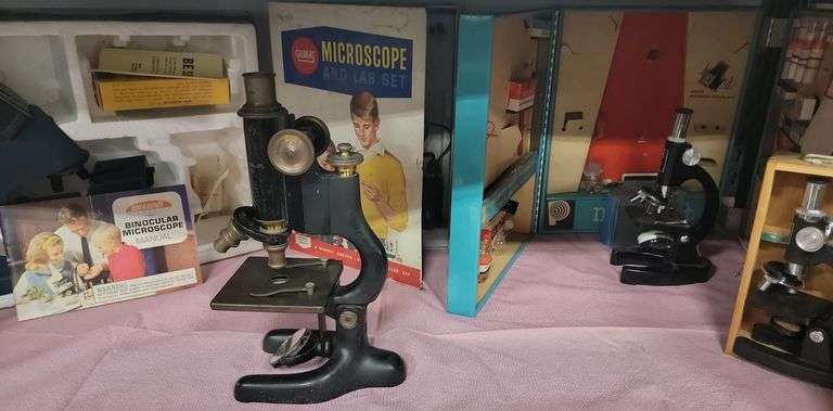 Collection Of Vintage Microscopes & Sets - Dixon's Auction at Crumpton