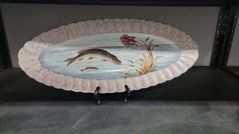 Lg, Antique Victorian Carlsbad Austrian Fish Platter - Dixon's Auction ...
