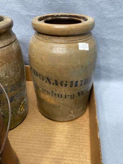 (3) Firkin, & 2 A.P Donaghho Parkersburg, Wv Crocks - Dixon's Auction ...