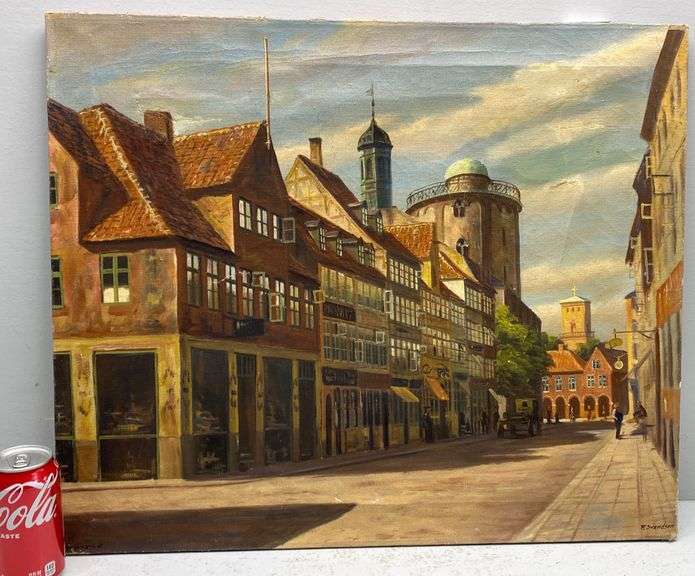 F. Svendsen Oil On Canvas Streetscape Painting - Dixon's Auction at ...