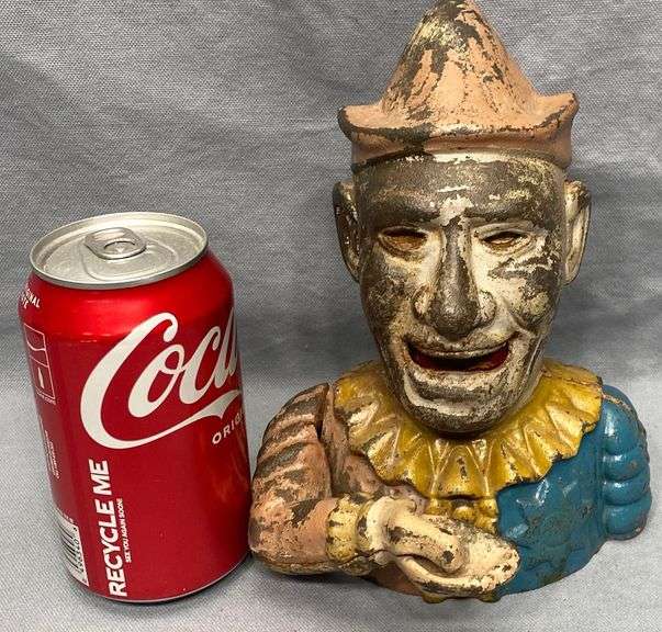 Cast Iron Mechanical Clown Bank - Dixon's Auction at Crumpton