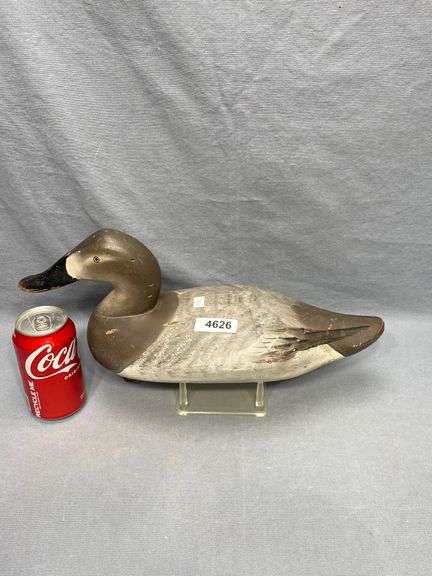 Charlie Joiner Canvasback Hen Duck Decoy - Dixon's Auction at Crumpton