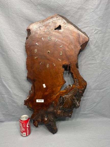 Modernist Live Edge Wall Clock-Missing Hands - Dixon's Auction at Crumpton