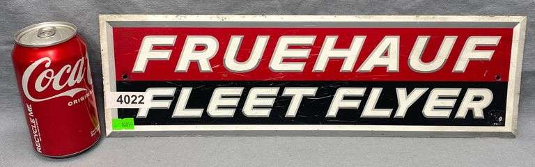 Fruehauf Fleet Flyer Metal Advertising Sign - Dixon's Auction at Crumpton