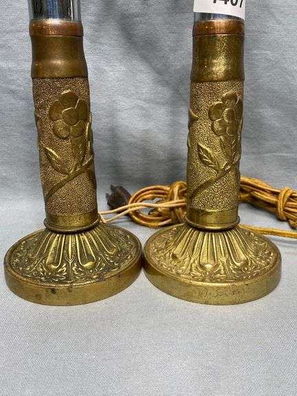 Pair Antique Trench Art Artillery Shell Lamps - Dixon's Auction at Crumpton