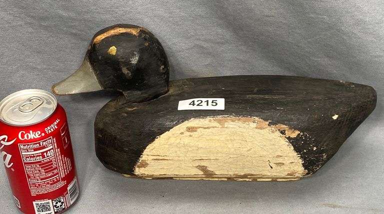 Folk Art Working Balsa Duck Decoy-Losses To Bill - Dixon's Auction at ...