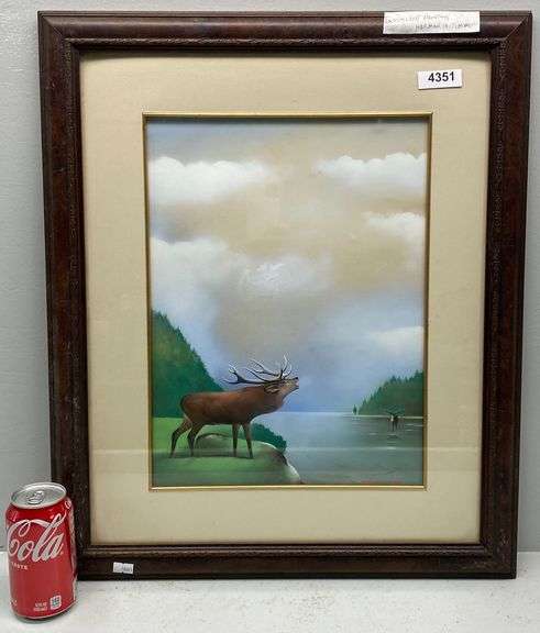 Herman H. Timm Gouache Painting Of Elk - Dixon's Auction at Crumpton
