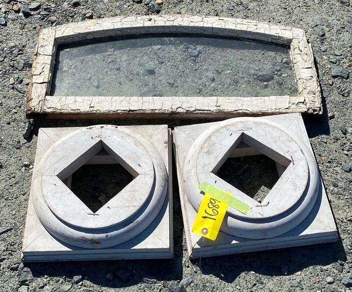 Salvaged Column Bases & Transom Window - Dixon's Auction at Crumpton