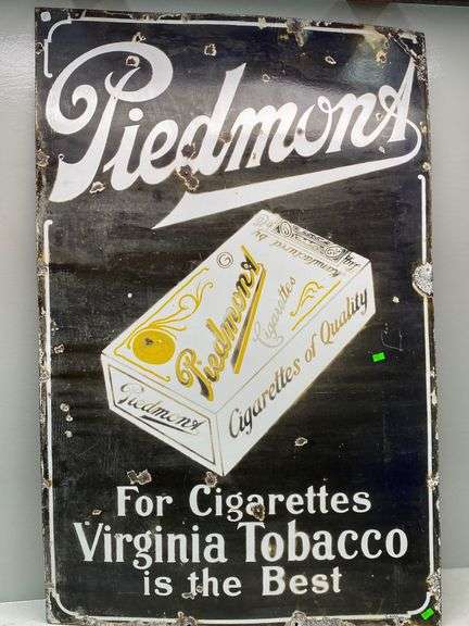 Antique Piedmont Cigarettes Porcelain Advertising Sign - Dixon's ...
