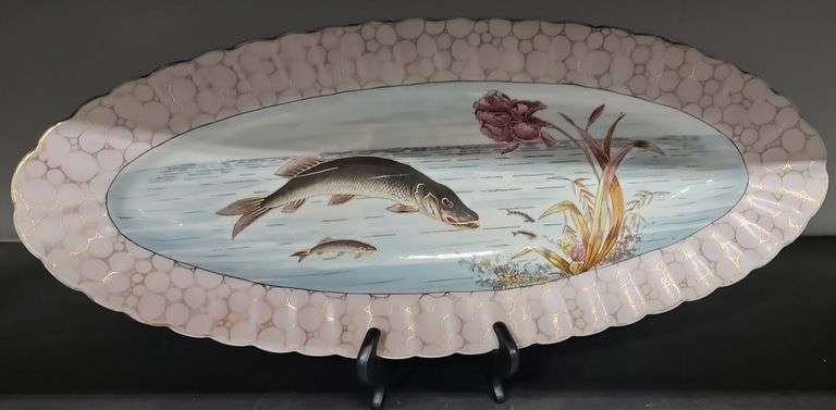 Lg, Antique Victorian Carlsbad Austrian Fish Platter - Dixon's Auction ...