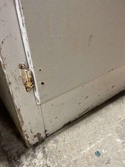 Vintage Kitchen Cabinet In White Chippy Paint - Dixon's Auction at Crumpton