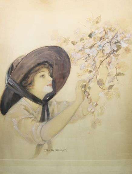F. Earl Christy (NY, 1882-1961) Watercolor And Gouache Painting Of ...