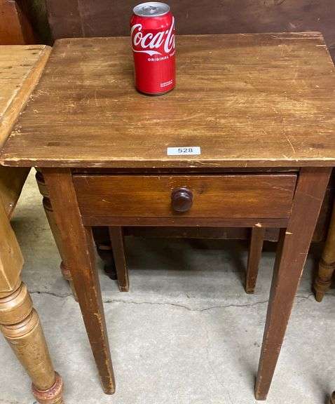 Antique Poplar One Drawer Stand - Dixon's Auction at Crumpton