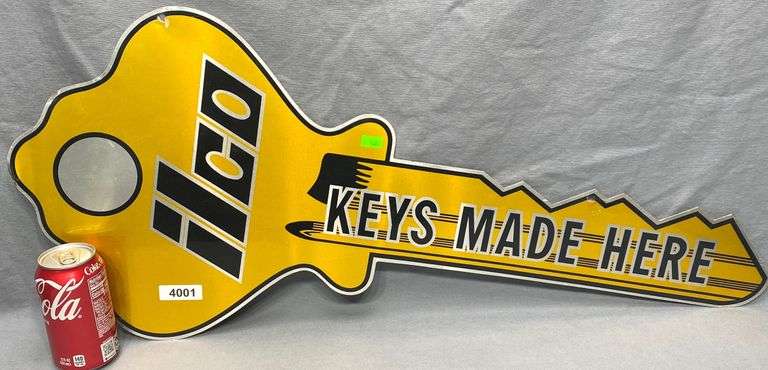 Vintage Ilco Keys Metal Advertising Sign - Dixon's Auction at Crumpton