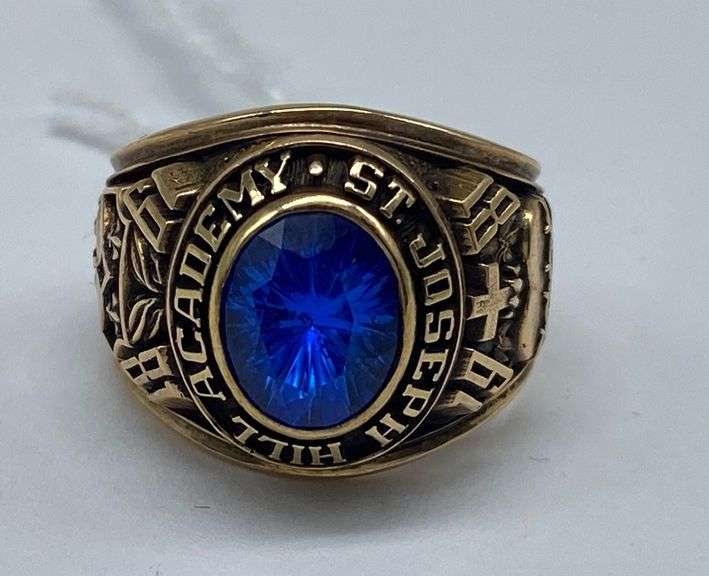 10Kt Gold Blue Topaz Class Ring, 10.8g - Dixon's Auction at Crumpton