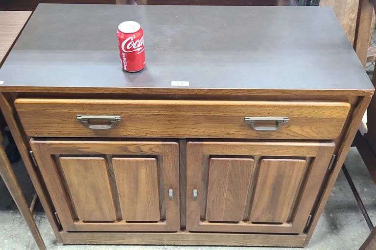 Bassett MCM Liquor Cabinet Bar, Chips - Dixon's Auction at Crumpton