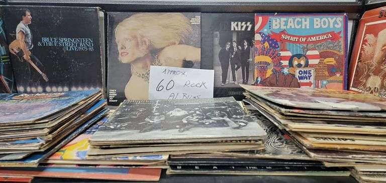 Approx 60 Vintage Rock Record Albums - Dixon's Auction at Crumpton