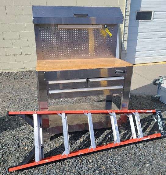 Kobalt Stainless Steel Work Table And Warner Ladder - Dixon's Auction ...