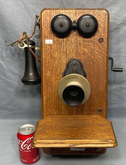 Antique Kellogg Oak Wall Mount Telephone - Dixon's Auction at Crumpton