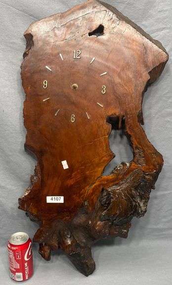 Modernist Live Edge Wall Clock-Missing Hands - Dixon's Auction at Crumpton