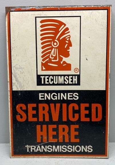 Vintage Tecumseh Engines Metal Advertising Flange Sign - Dixon's ...