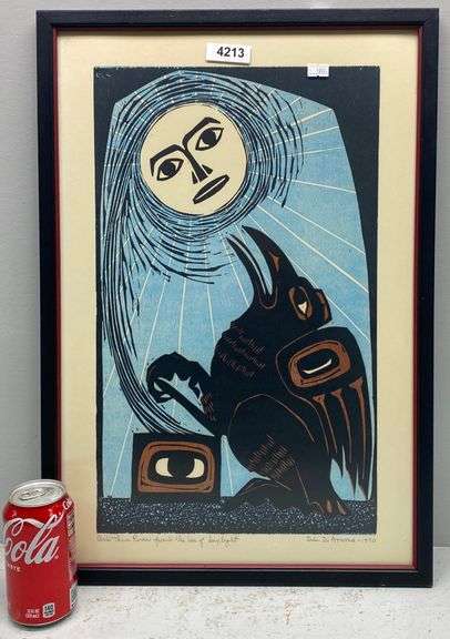 Dale Dearmond Alaskan 1970 Raven Woodblock Print - Dixon's Auction at ...