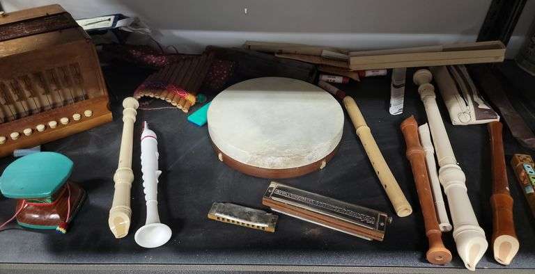 Musical Instrument Lot, Flutes, Accordion, Tambourine Etc - Dixon's ...