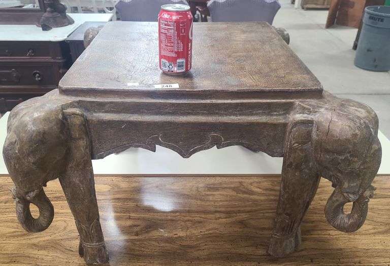 Ethnographic Elephant Cocktail Table - Dixon's Auction at Crumpton