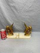 Pair Art Deco Spelter Mermaid Bookends - Dixon's Auction at Crumpton