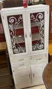 Vintage Kitchen Cabinet In White Chippy Paint - Dixon's Auction at Crumpton