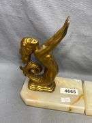 Pair Art Deco Spelter Mermaid Bookends - Dixon's Auction at Crumpton