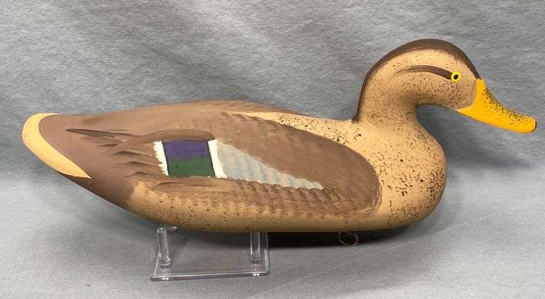 Capt. Harry Jobes 1998 Mallard Hen Duck Decoy - Dixon's Auction at Crumpton