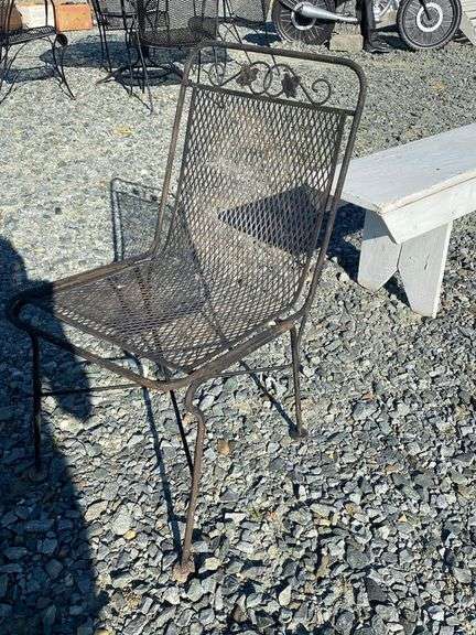 (5)Pc Wrought Iron Outdoor Patio Table And Chairs - Dixon's Auction at ...