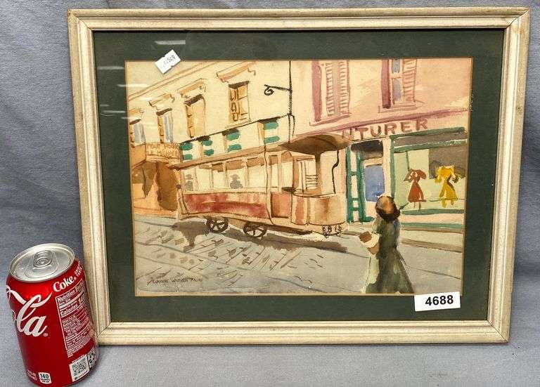 Corrine Warren Falini Watercolor Painting - Dixon's Auction at Crumpton