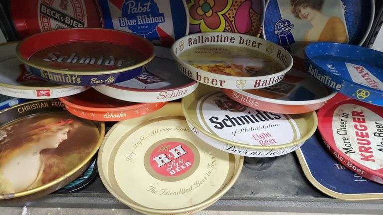Collection Of Vintage Beer Trays - Dixon's Auction at Crumpton