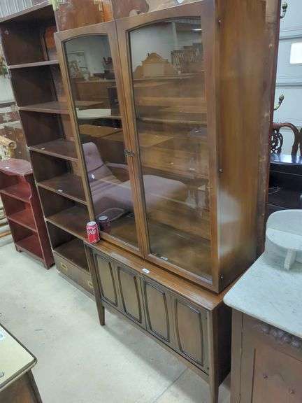 MCM Walnut Two Piece Hutch Server - Dixon's Auction at Crumpton