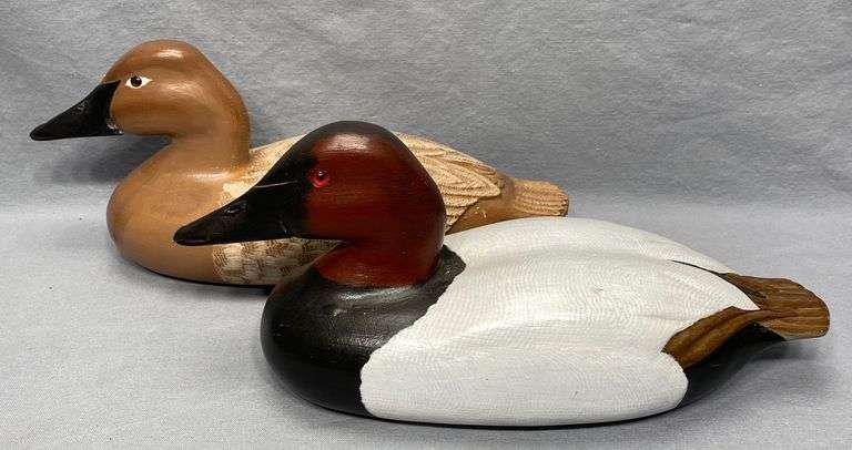 Pair Nick And Frank Sapone Wanchese NC Canvasback Duck Decoys - Dixon's ...