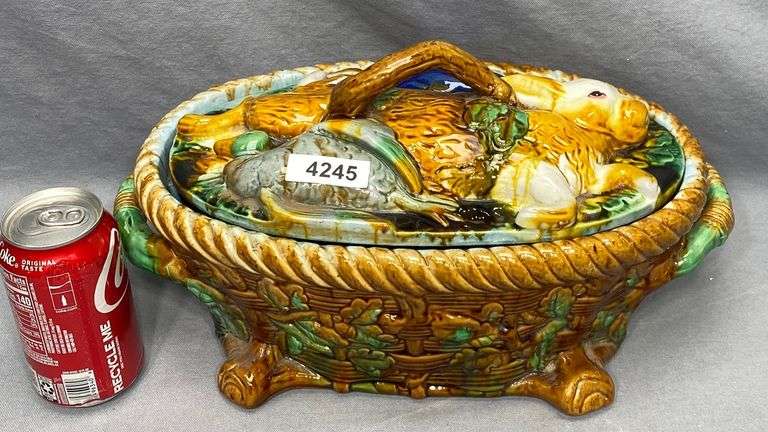 Antique Majolica Game Tureen - Dixon's Auction at Crumpton