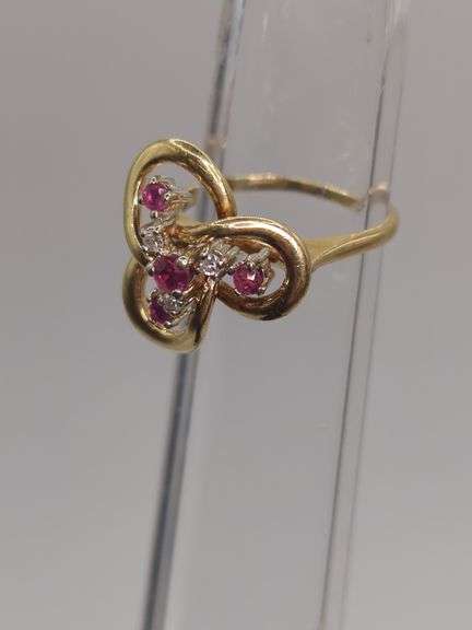 14Kt Gold Ruby & Diamond Ring 4.7G - Dixon's Auction at Crumpton