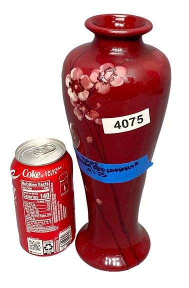 Frank Ferrell For Weller Pottery, Red Louwelsa Vase, As-Is (Missing ...